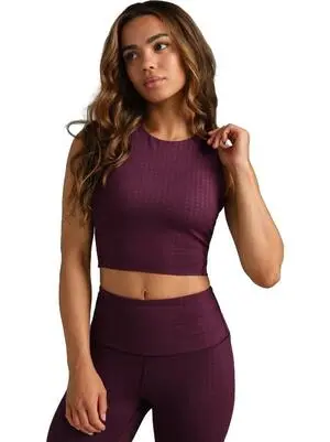 RHONE Revive Longline Sports Bra - Mulberry Houndstooth