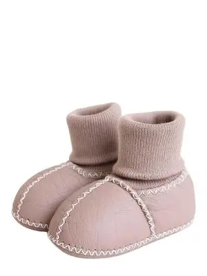 FINN + EMMA Shearling Baby Booties - Rose Pink