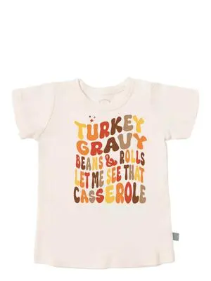 FINN + EMMA Graphic T-shirt With Turkey Gravy Casserole Design - Off White