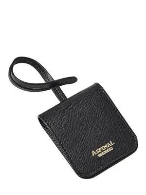 ASPINAL OF LONDON Travel Luggage Tag In Soft Saffiano - Black