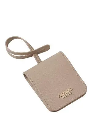 ASPINAL OF LONDON Travel Luggage Tag In Soft Saffiano - Neutral
