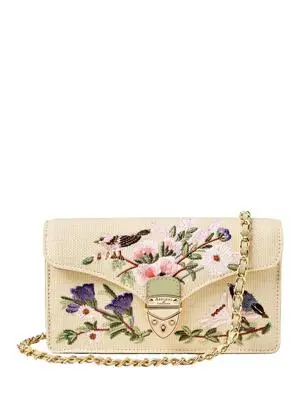 ASPINAL OF LONDON Mayfair Embroidered Clutch Bag - Ivory/neutral