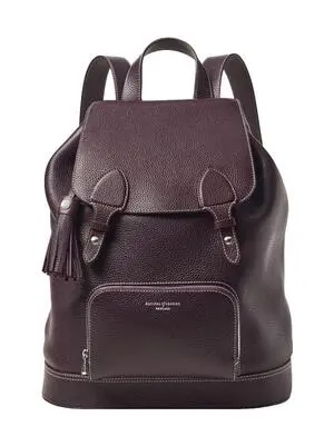 ASPINAL OF LONDON Hudson Medium Backpack In Milled Pebble - Red