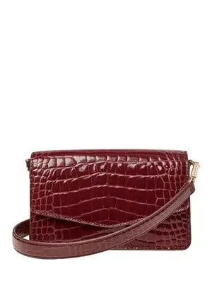 ASPINAL OF LONDON Eliza Velvet Clutch Red
