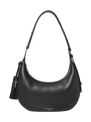 ASPINAL OF LONDON Hudson Small Crescent Bag - Black