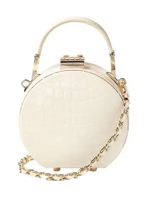 ASPINAL OF LONDON Micro Hat Box Top Handle Bag - Ivory