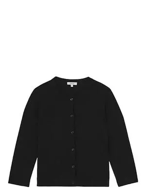 REISS Knitted Cropped Cardigan - Black