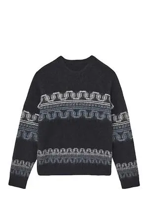 REISS Fairisle Wool-blend Jumper - Navy