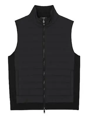 REISS Quilted Gilet - Black