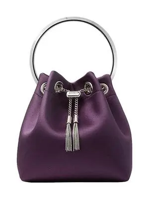 JIMMY CHOO Bon Bon Satin Handbag - Winter Bloom/silver