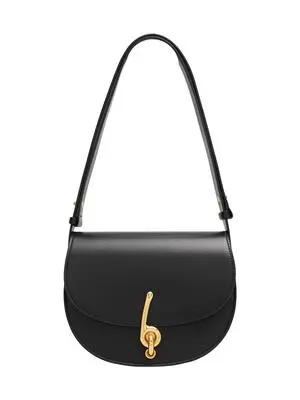 Burberry Bridle Leather Saddle Shoulder Bag - A1189 Blac