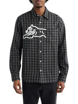 ICECREAM Mean Gene Long Sleeve Button-up Shirt - Black Iris