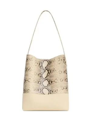 MANSUR GAVRIEL Everyday Cabas Snakeskin Embossed Leather Tote - Roccia/jasmine