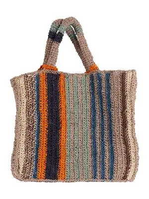 TIN MARIN Woven Jute Tote - Black And White