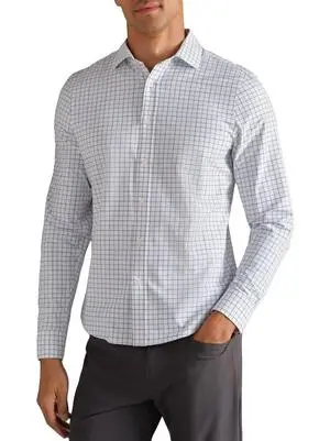 RHONE State Of Mind Slim Fit Button-up Shirt - Pacific Green Mini Windowpane