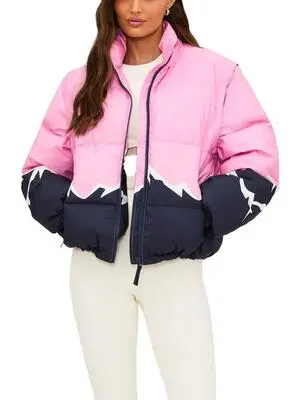 Beach Riot Convertible Puffer Jacket - Snowy Peaks
