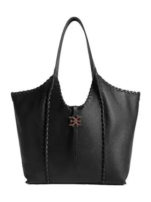 Sam Edelman Sylvia Whipstitched Expandable Tobo Bag - Black
