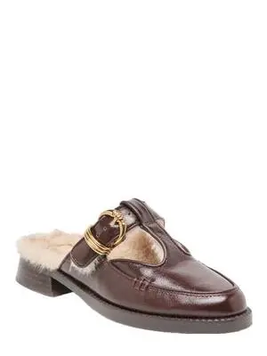 Dolce Vita Harlah Faux Fur Mule - Chocolate Leather