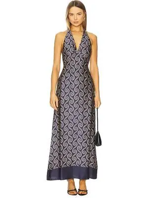 Faithfull The Brand Elidia Maxi Dress Juanita Swirl Indigo