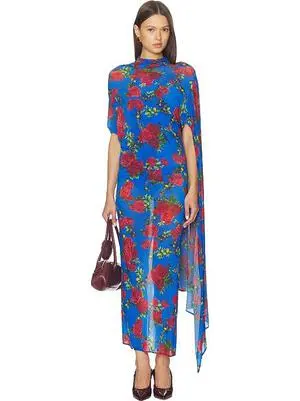 Magda Butrym Draped One Shoulder Dress - Blue