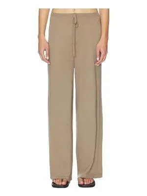 Enza Costa Tissue Cashmere Drawcord Pant - Walnut