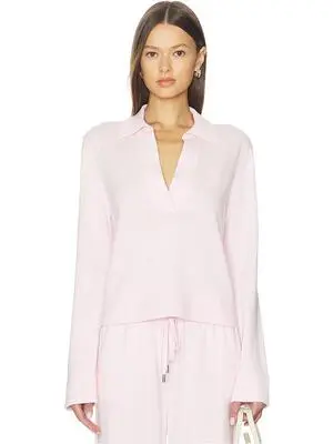 Simkhai Long Sleeve Polo - Ballet Pink