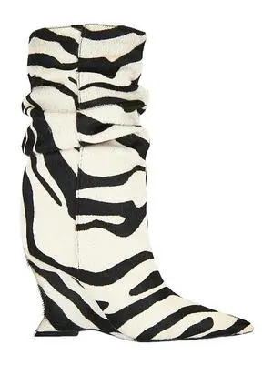 Schutz Siena Slouch Boots - Zebra Print