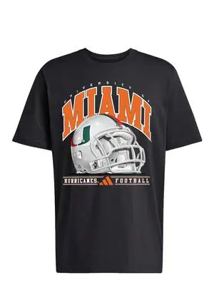Adidas Miami Hurricanes Football Refresh Ss Tee - Black / Multi
