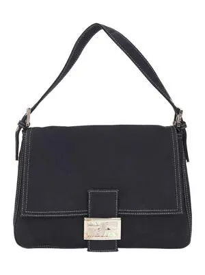 Fendi Denim Mama Baguette Shoulder Bag - Blue
