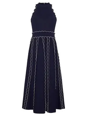 Cara Cara Rosendale Flare Midi Dress - Navy/ivory