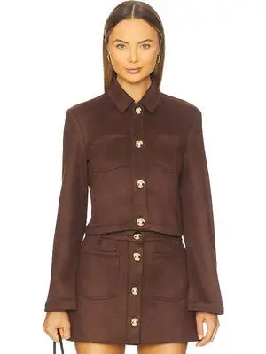 Bardot Lorenzo Faux Suede Shirt - Chocolate
