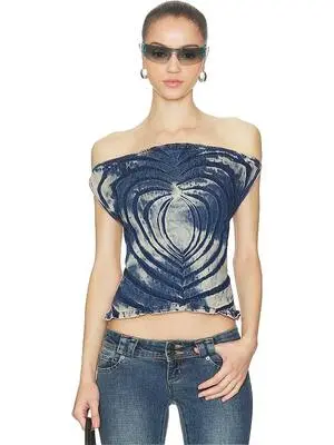 MASHA POPOVA Love Heart Bandana Top - Blue