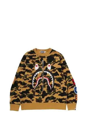 BAPE 1st Camo Shark Crewneck Sweatshirt - Yellow
