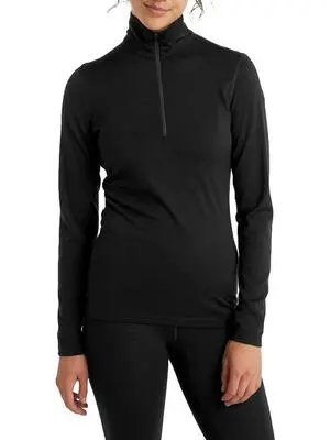 Icebreaker 200 Oasis Merino Wool Half-zip Pullover - Black