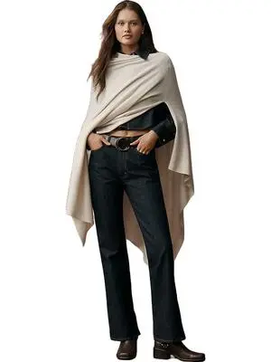 Anthropologie Cashmere Poncho Wrap - Cream