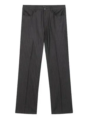 Balenciaga Pinstripe Wool Trousers - Grey