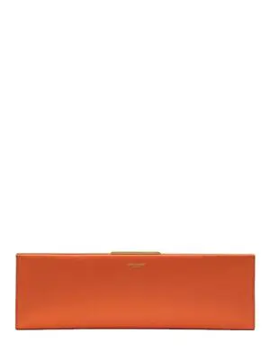 Saint Laurent Midnight Large Clutch In Satin - Orange