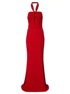 Elie Saab Draped Halterneck Gown - Red