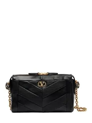 Valentino Garavani Panthea Small Leather Crossbody Bag - Black