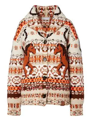 Stella McCartney Intarsia Oversized Virgin Wool Cardigan - Multicoloured