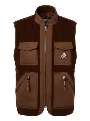 Moncler Karakai Down-paneled Teddy Vest - Brown