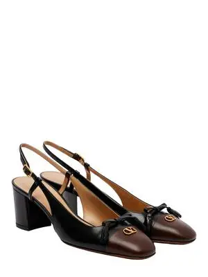 Valentino Garavani Valet Du Roi 60 Leather Slingback Pumps - Black