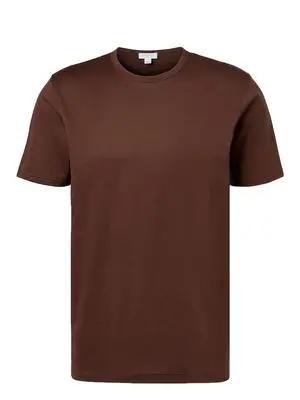 Sunspel Cotton Jersey T-shirt - Brown