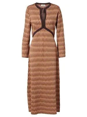 RIXO Pamela Jacquard Midi Dress