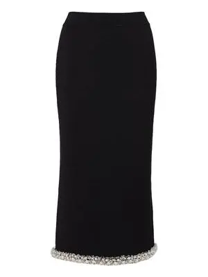 Simkhai Idina Embellished Knitted Pencil Skirt - Black
