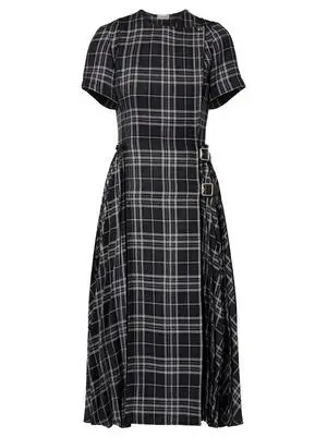 Burberry Meryl Checked Midi Dress - Grey