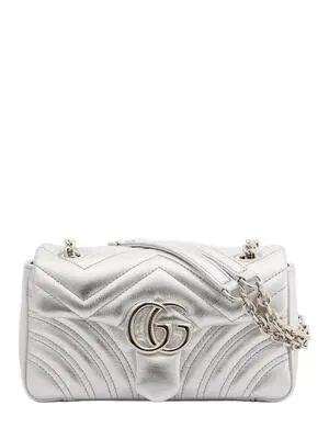 Gucci Gg Marmont Small Shoulder Bag - Silver