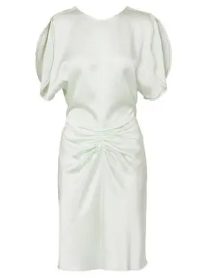 Victoria Beckham Gathered Satin Minidress - Green