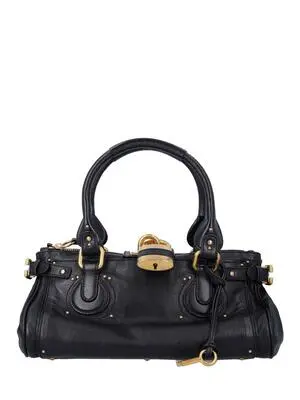 Chloé Paddington Bag In Grained Buffalo Leather - Black