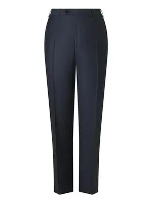 Canali Tapered Super 130s Wool Suit Trousers - Blue